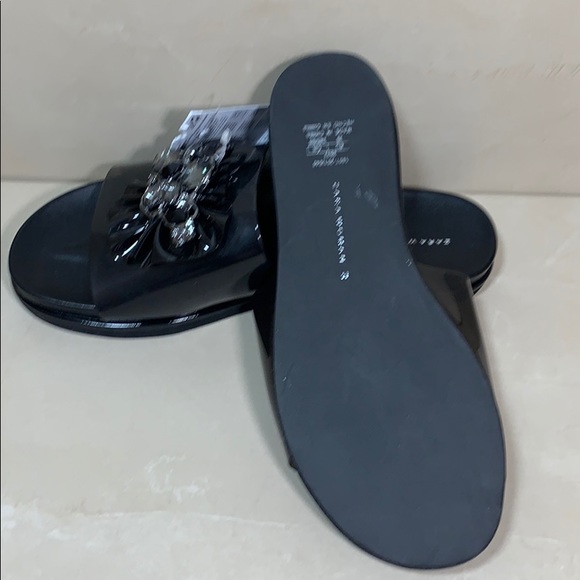 Zara | Shoes | Zara Jeweled Embellished Black Slides Nwt | Poshmark